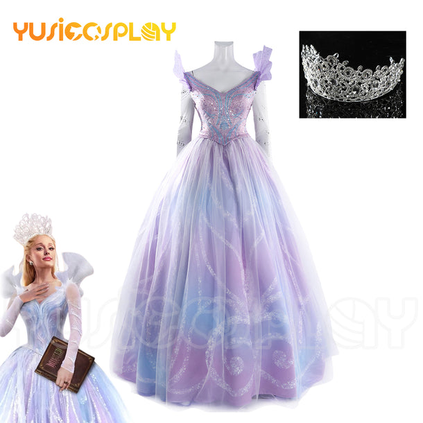 Wicked: For Good Glinda Purple Prom Dress Premium Version Cosplay Cost ...