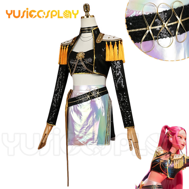 Kpop Demon Hunters Mira Golden Black Dance Outfit Cosplay Costume ...